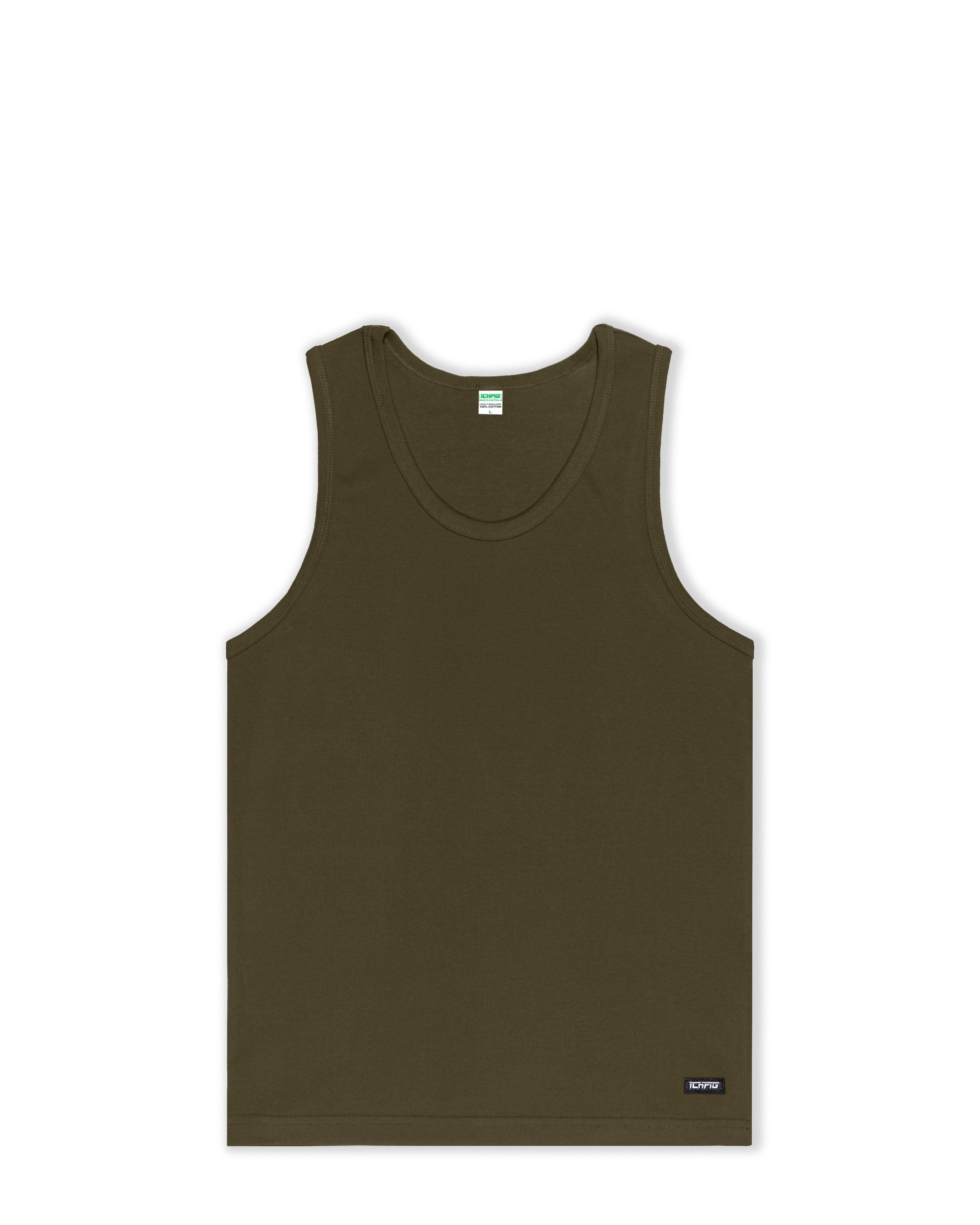Pro Rib Singlet - Dark Olive